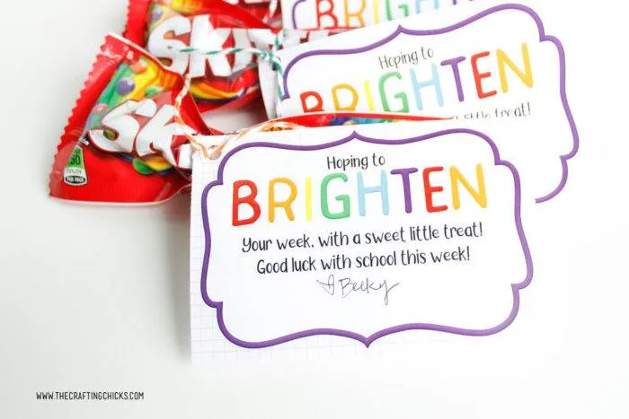 Brighten your Day Gift Tag Free Printable - The Crafting Chicks