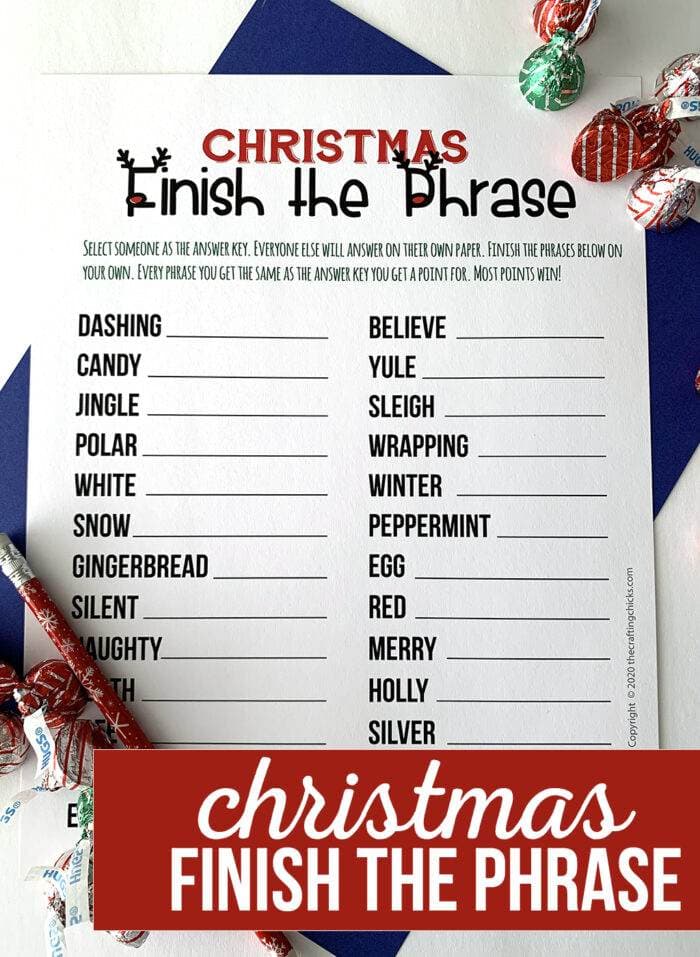 Christmas Carol Opposites Game