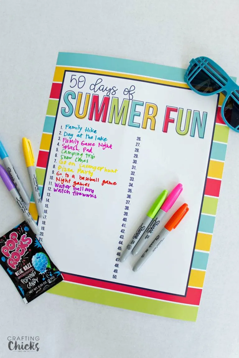 Summer Scattergories Printable Game - The Crafting Chicks