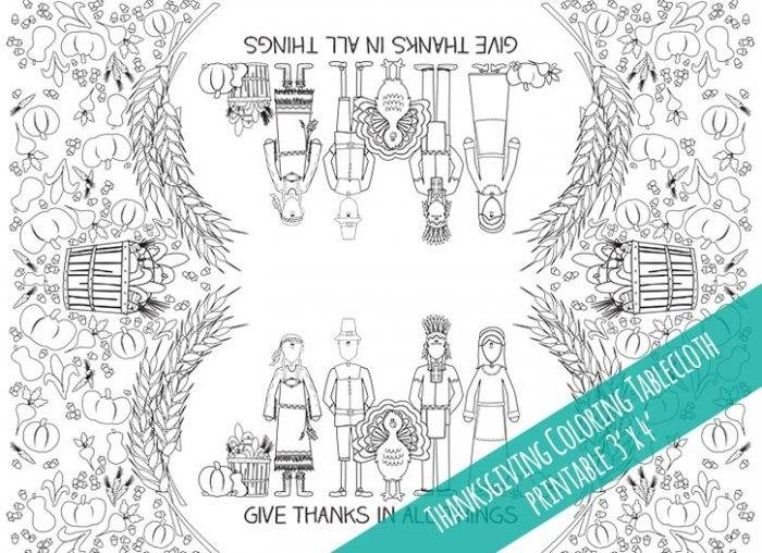 Thanksgiving Coloring Tablecloth - The Crafting Chicks