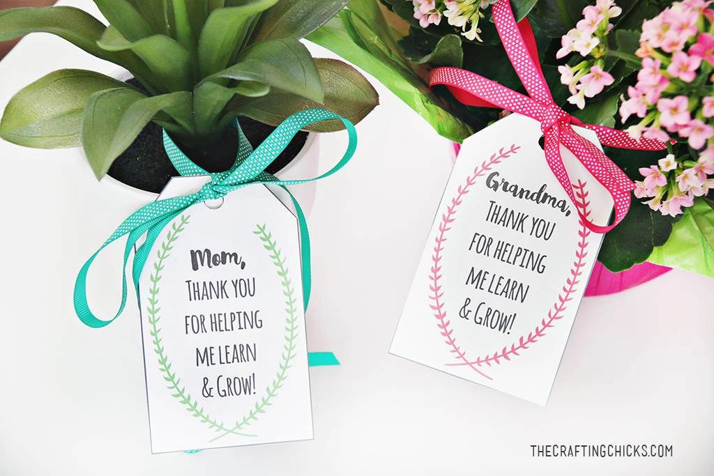 Mother's Day Plant Printable Gift Tags - The Crafting Chicks