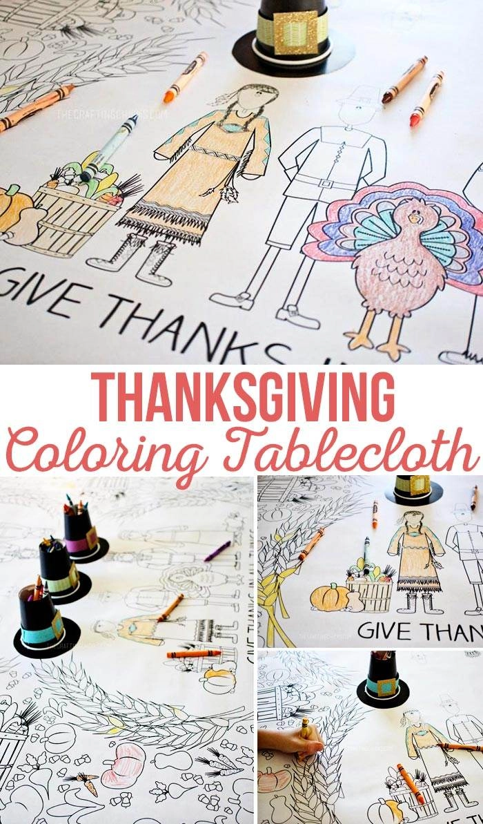 Thanksgiving Coloring Tablecloth - The Crafting Chicks