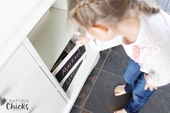 Kids Coloring Storage Organization - The Crafting Chicks